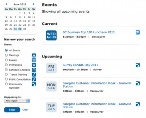 TransLink Events Calendar - The Buzzer blog