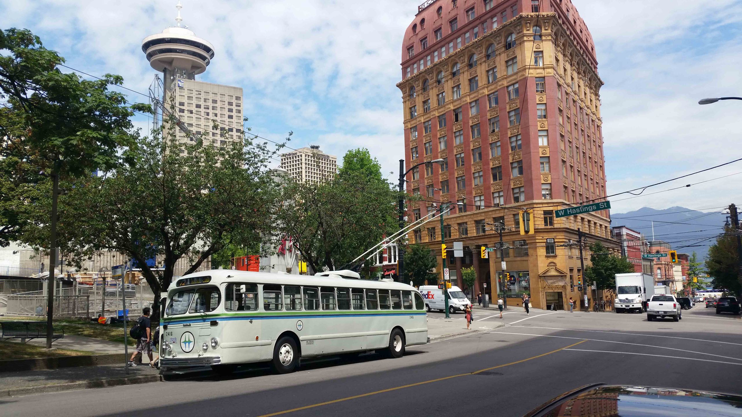 A celebration of 125 years of transit... with a vintage trolley bus ...