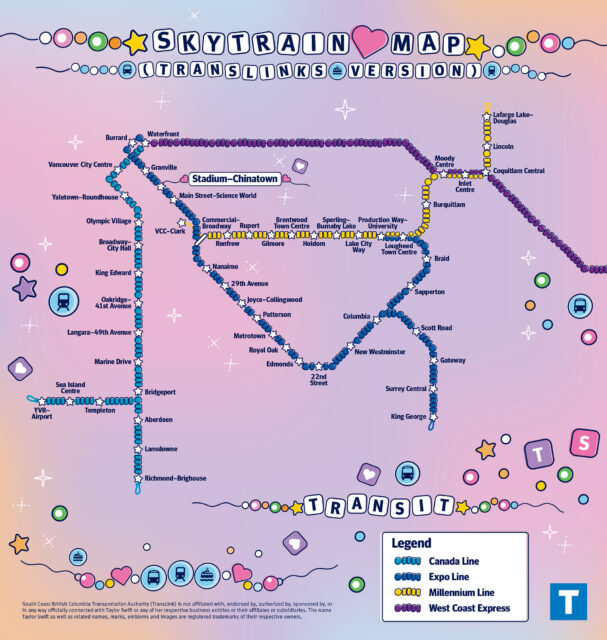 PHOTOS: TransLink's SkyTrain map receives friendship-bracelet makeover ...